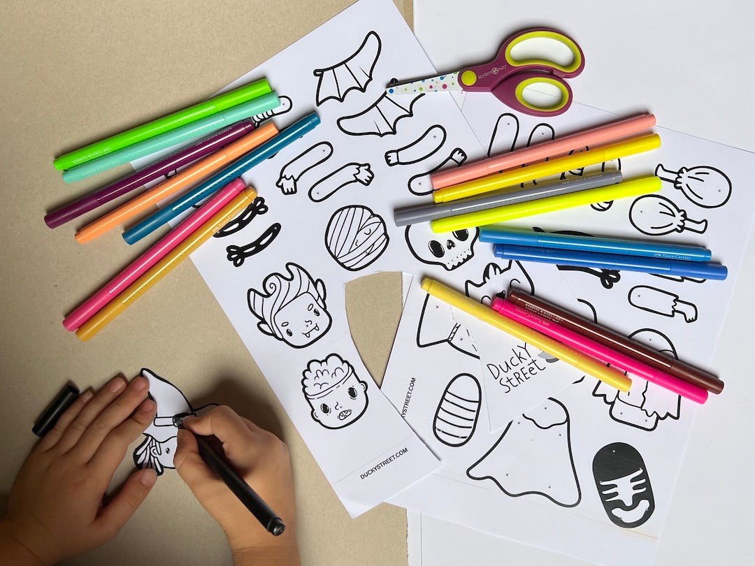 Spooky articulated paper dolls - Ducky Street