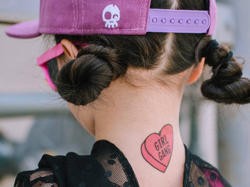 Pink hearts. Set of 3 face freckles temporary tattoos. - Ducky Street