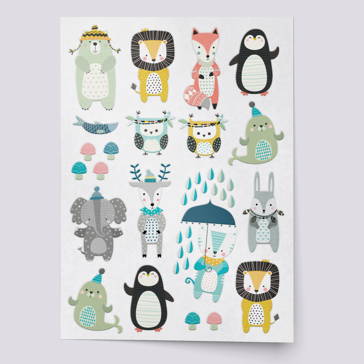 Whimsical Scandi Animals Temporary Tattoos for Kids - Ducky Street
