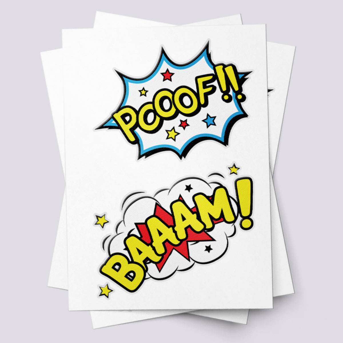 «Baaam!» Comic Action Temporary Tattoos for Kids - Ducky Street