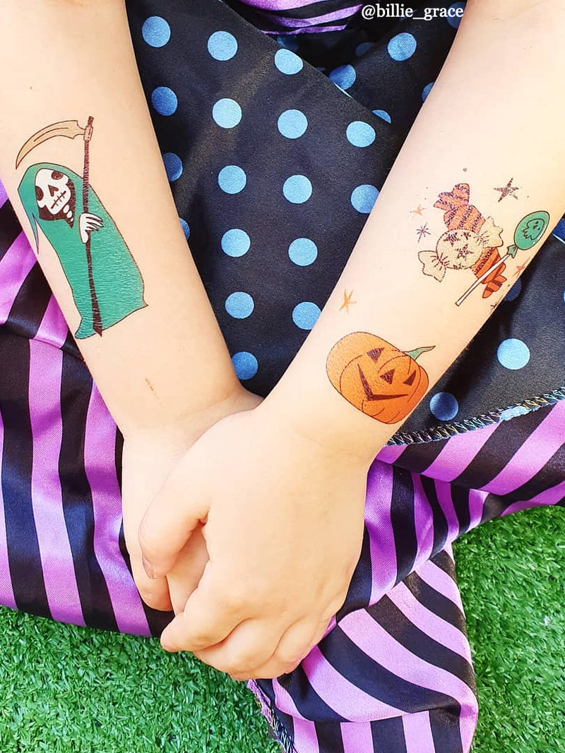 Boo! Halloween temporary tattoo set of 15 tatts. Let's trick or treat ...