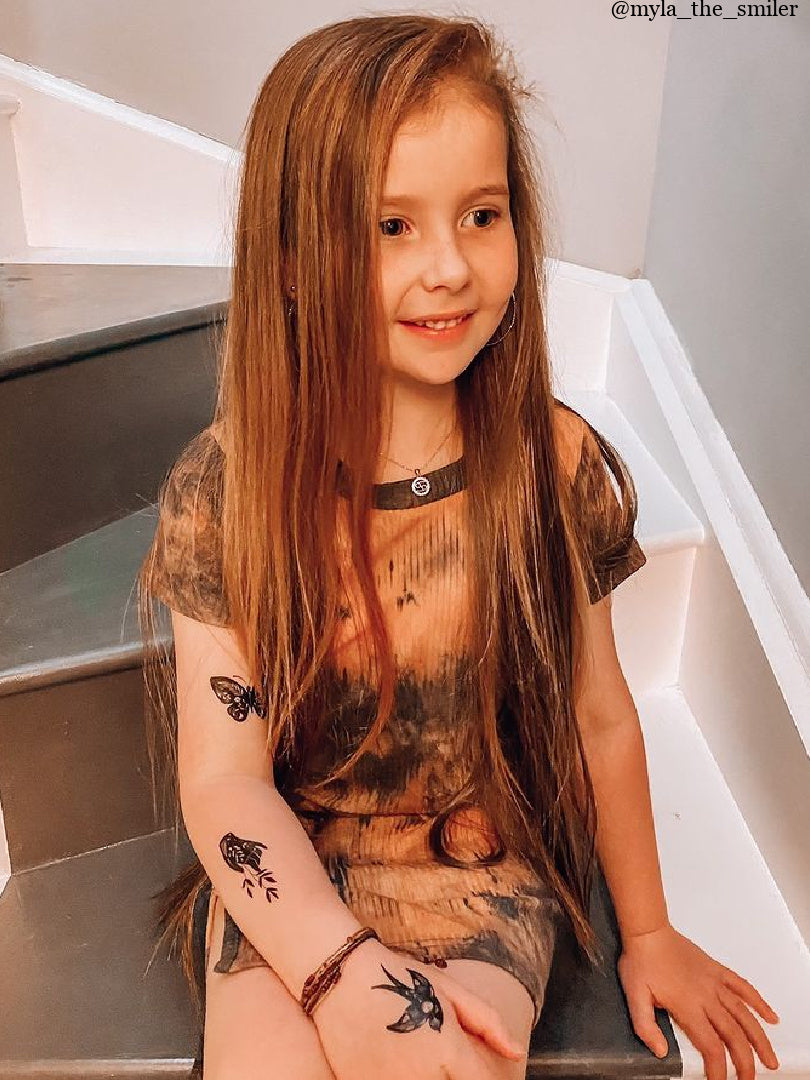 Mystic Dreams Temporary Tattoos for Kids - Magical Monochrome Designs ...