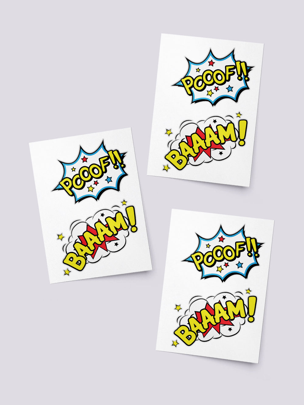 «Baaam!» Comic Action Temporary Tattoos for Kids - Ducky Street