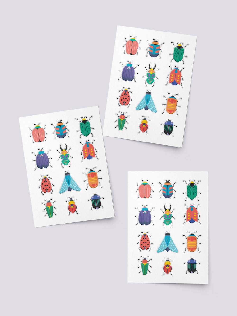 Bugs temporary tattoos. 3 tattoos sheets of 12 colorful insects each ...