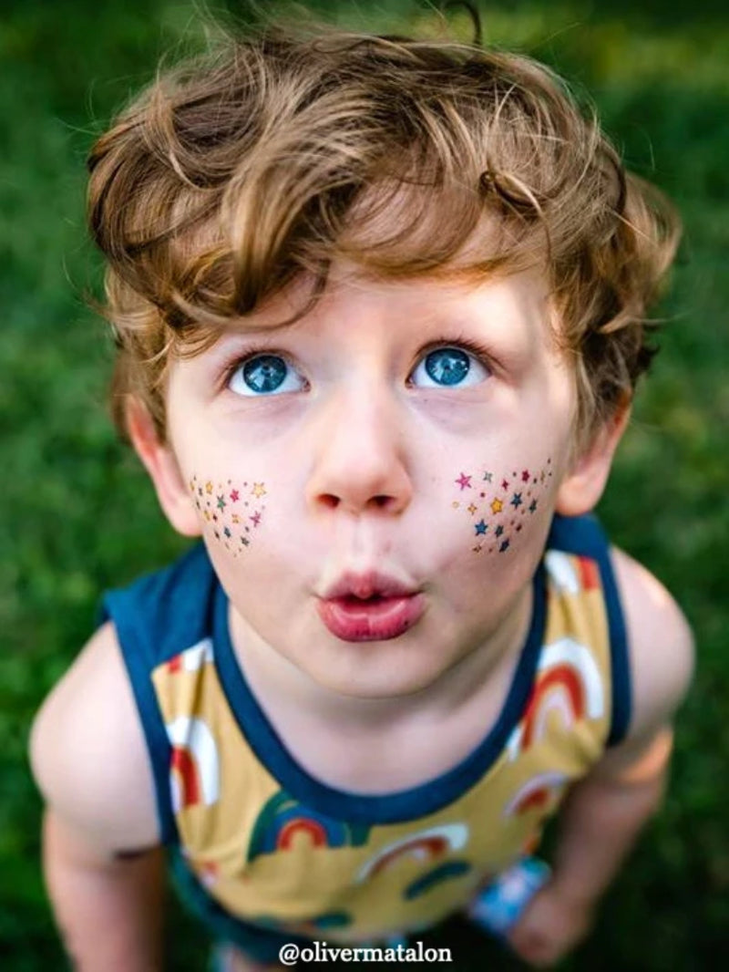 Star freckles temporary tattoos. Set of 3 tattoo sheets. - Ducky Street