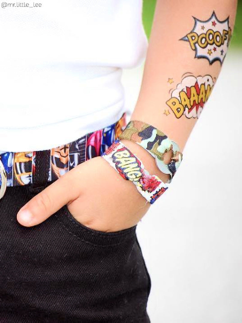 «Baaam!» Comic Action Temporary Tattoos for Kids - Ducky Street
