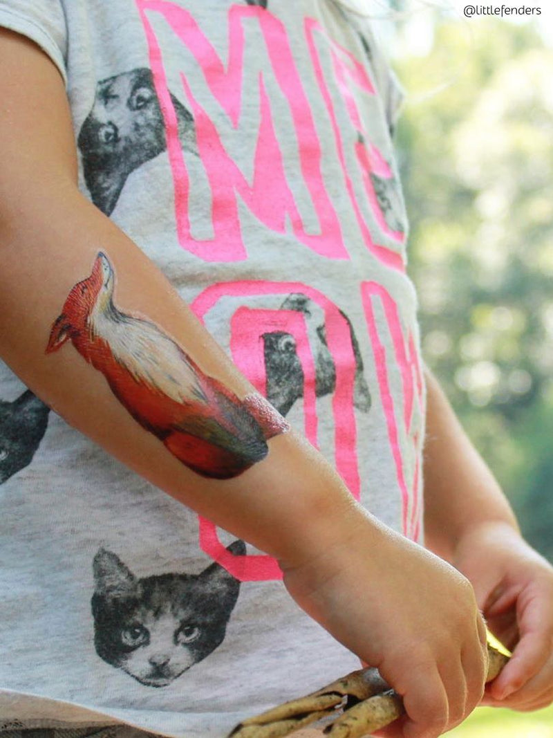 Temporary tattoos "Fox". Set of 3 red fox body stickers. - Ducky Street