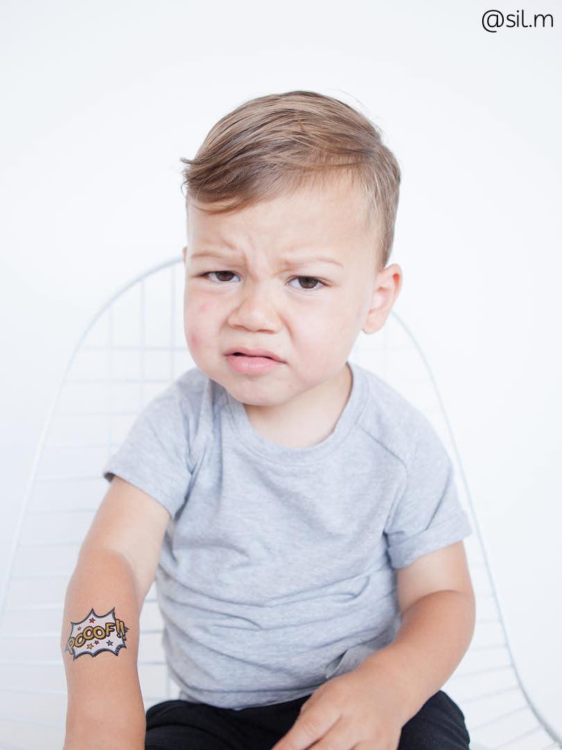 «Baaam!» Comic Action Temporary Tattoos for Kids - Ducky Street